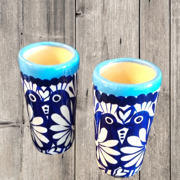 handcrafted | Kitchen | Shooter 4 Pc Set Mexican Pottery Handpainted ...